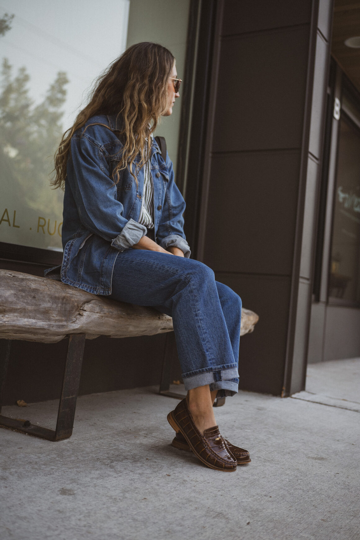 Fall Outfit Idea: Denim And Loafers - Stitch & Salt